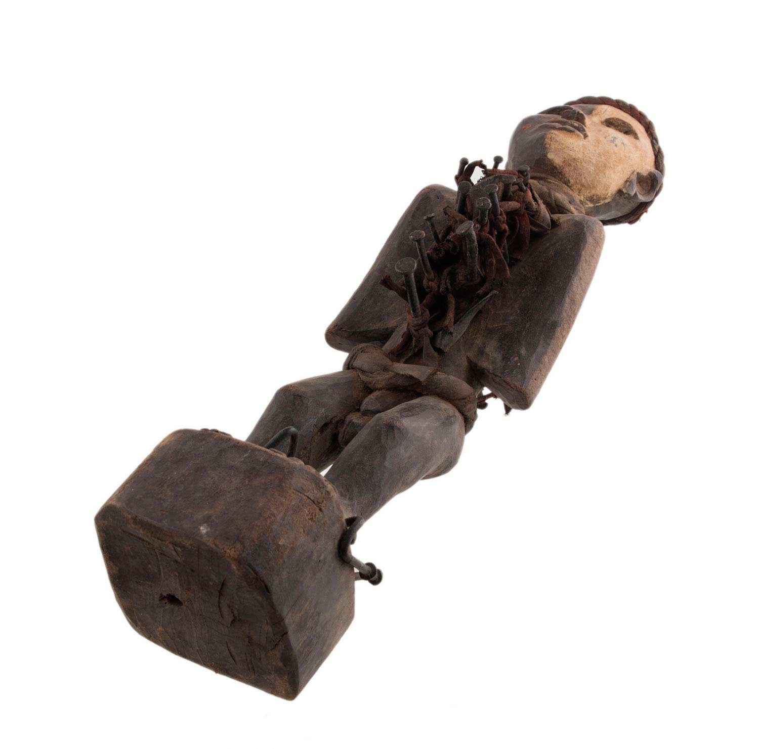 Ancien Fetiche à clous Statue Nkisi africaine Minkisi Minkondi Bakongo ...