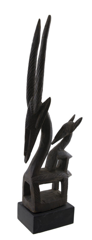 Statuette Ciwara Tiwara Chiwara Mali bois soclé 37cm Art Africain Premier