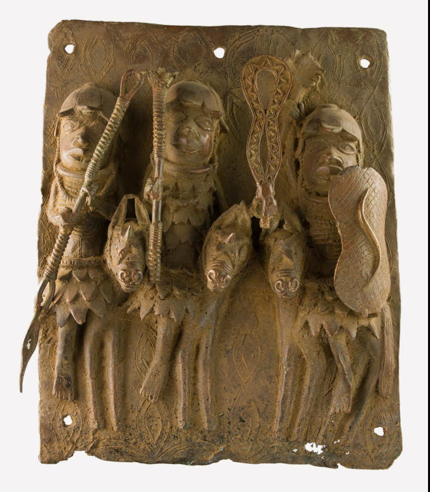 Plaque de Palais Oba Royal Ife Bénin bronze africain Nigeria
