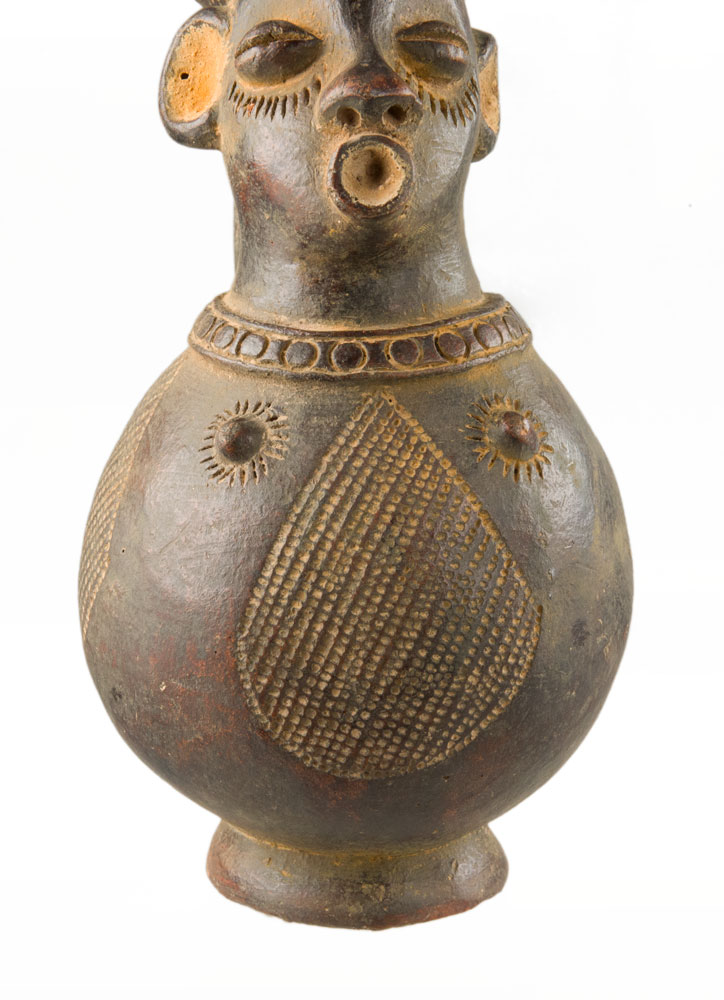 Jarre Mangbetu 25 cm - Vase en terre cuite RDC - Art africain