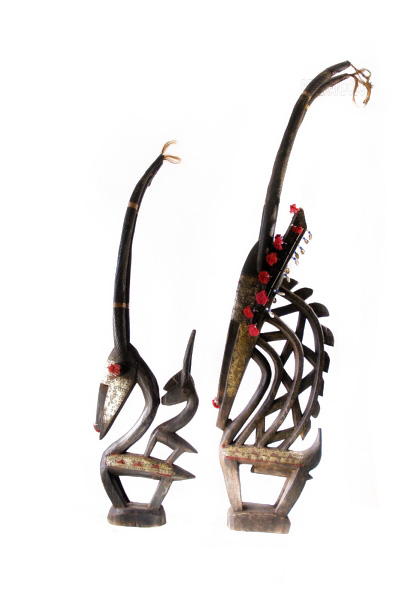 COUPLE CIMIER TIWARA CIWARA BAMBARA CHIWARA ART AFRICAIN - masque ...